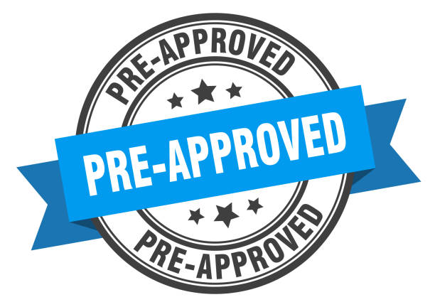 pre-approved label. pre-approved blue band sign. pre-approved ...